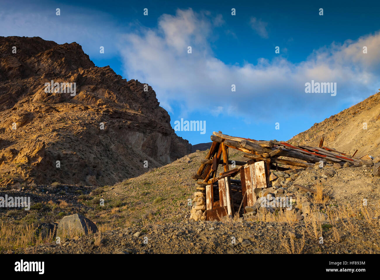 Old Gold mining shack in the Nevada desert Stock Photo - Alamy