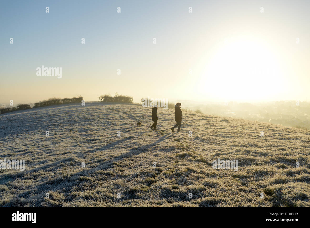 Hucknall small town in the East midlands ,view from Misk hills on a ...