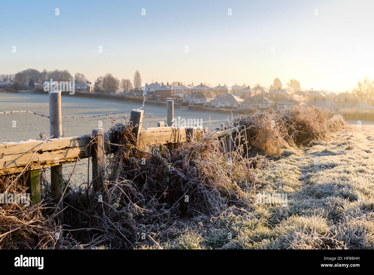 Hucknall small town in the East midlands ,view from Misk hills on a ...