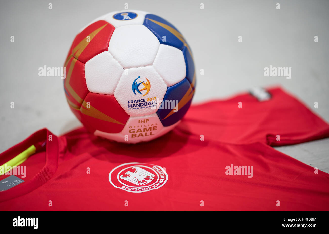 The official ball of the Handball World Cup 2017 in France in Kamen ...