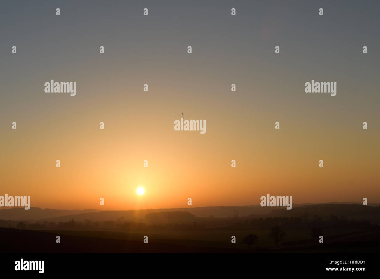 Oxton,Nottinghamshire,28th December 2016.Beautiful end to the day with ...