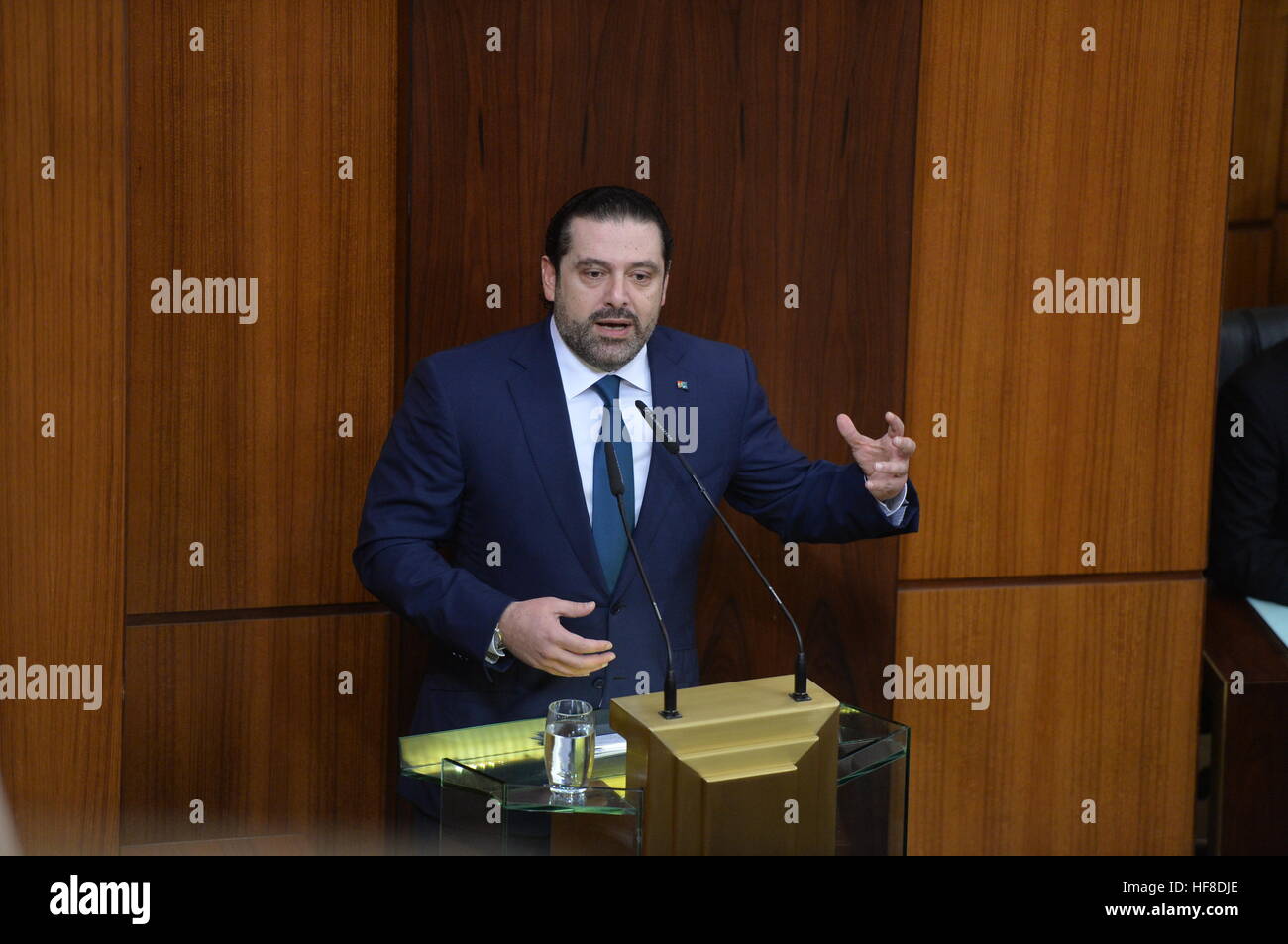 Beirut, Lebanon. 28th Dec, 2016. Lebanese Prime Minister Saad Hariri ...