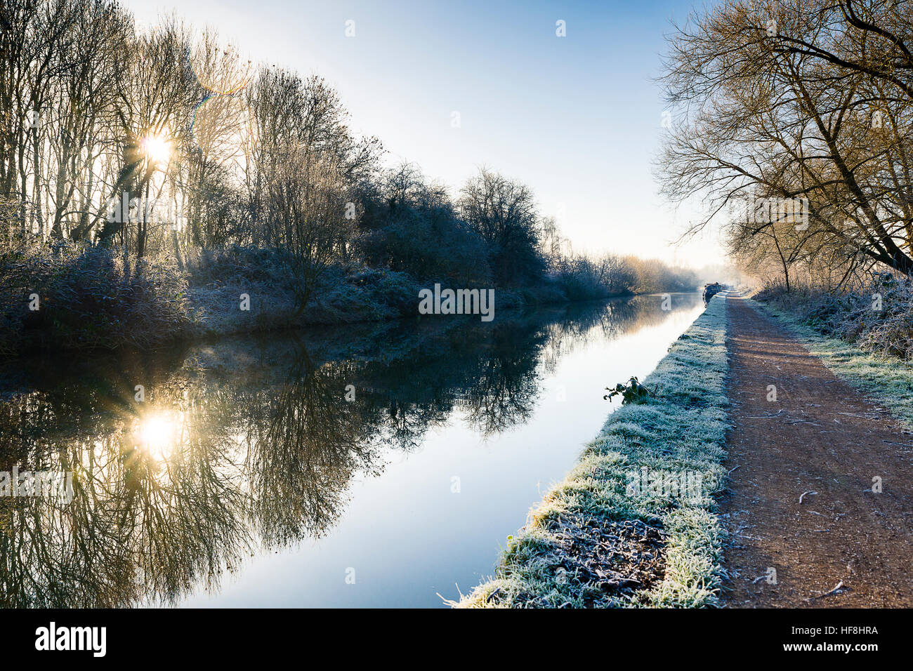 Lea Valley Park in the Frost, Lea Valley, Cheshunt, Hertfordshire, UK ...