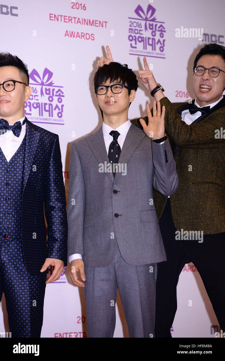 Seoul, Korea. 29th Dec, 2016. Jea-seok Yoo, HAHA, Jun-ha Jeong, Kwang ...