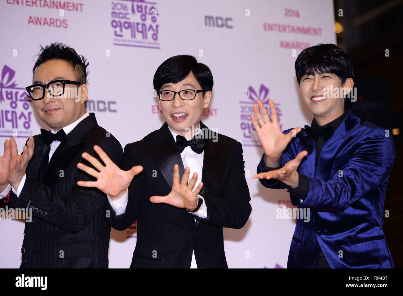 Seoul, Korea. 29th Dec, 2016. Jea-seok Yoo, HAHA, Jun-ha Jeong, Kwang ...