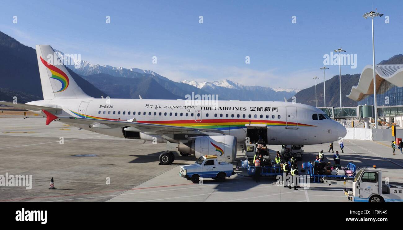 Lhasa, China's Tibet Autonomous Region. 29th Dec, 2016. A plane of ...