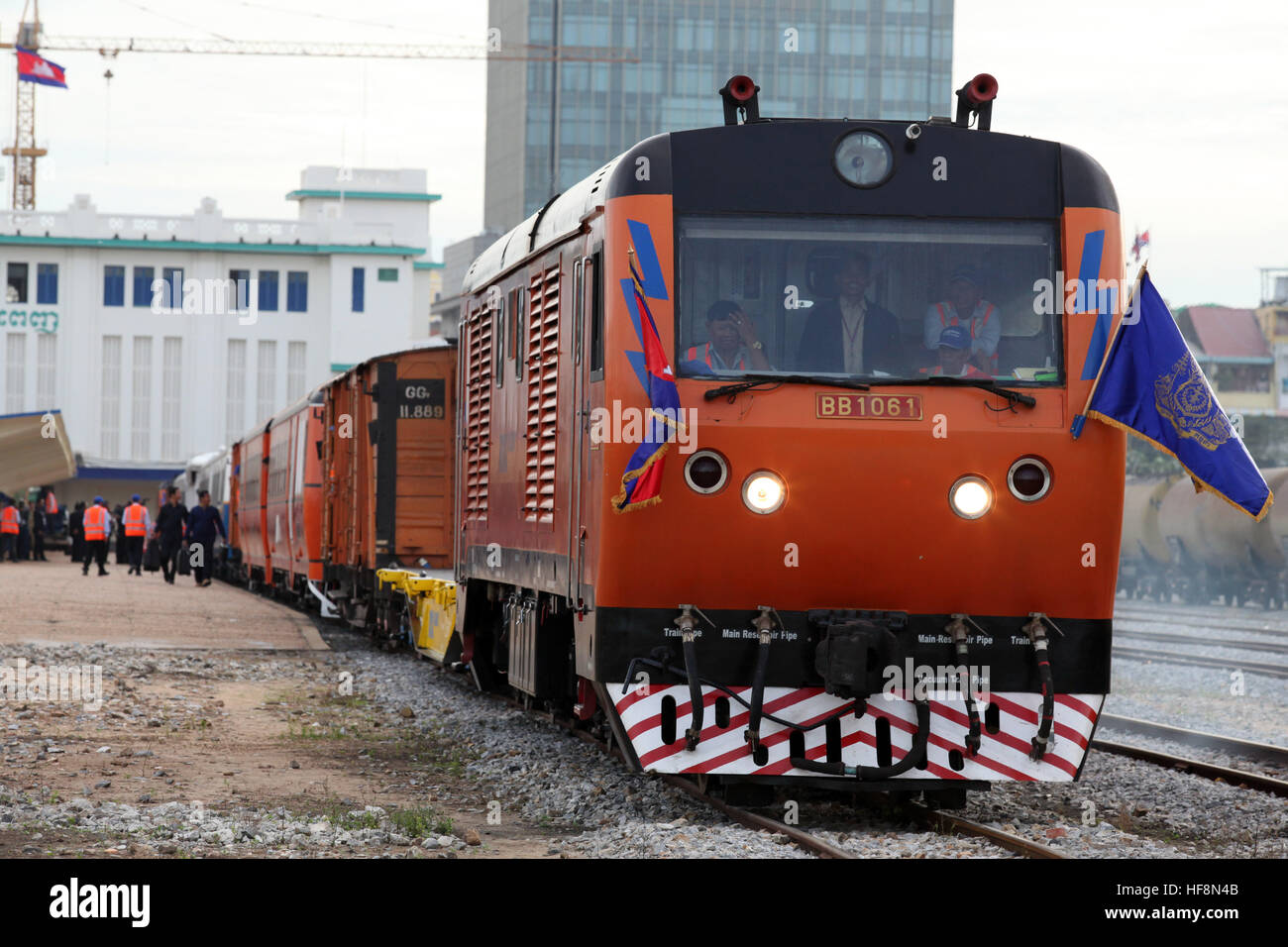 Phnom Penh, Cambodia. 30th Dec, 2016. The passenger train carrying ...
