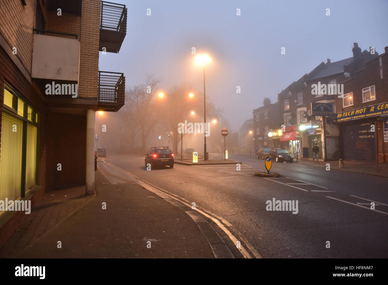 London, UK. 30th December 2016. A foggy morning in North London. Credit ...