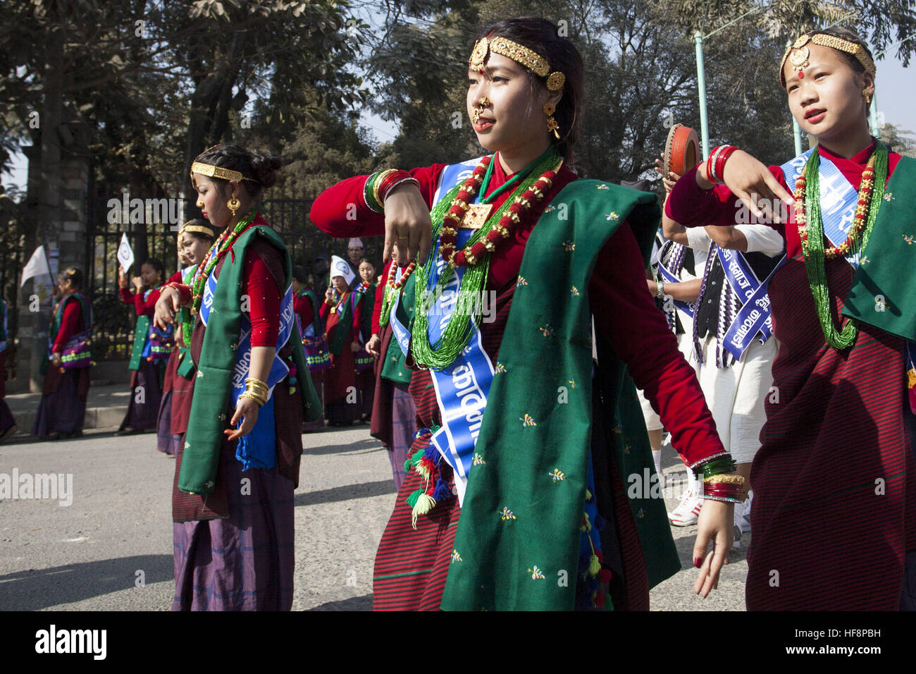 Kathmandu, Nepal. 30th Dec, 2016. Nepalese Gurung community women ...