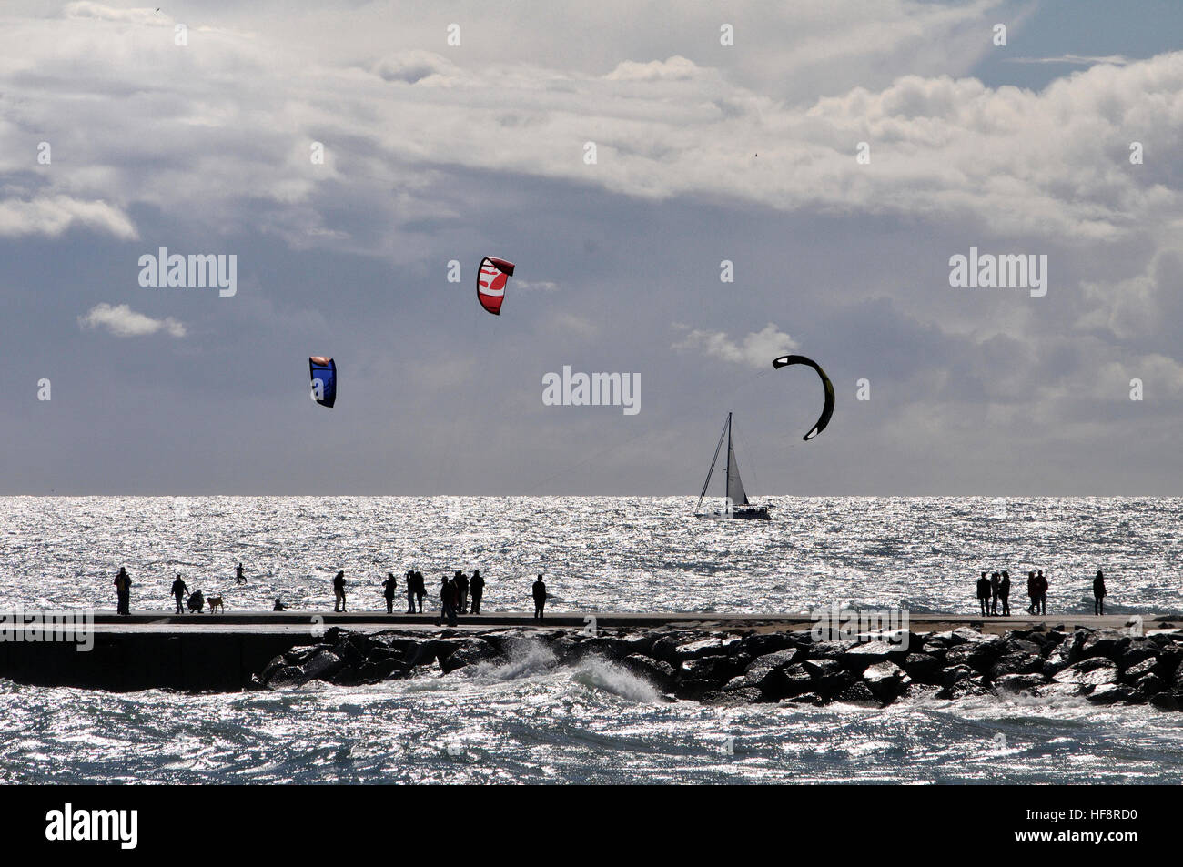 People at Barcelona beach Stock Photo - Alamy