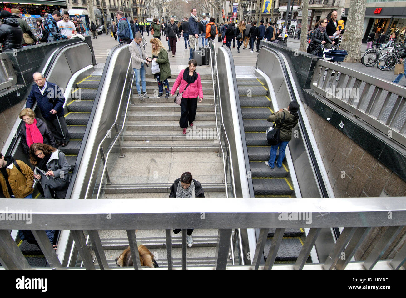 Escalator escalators barcelona spain hi-res stock photography and ...