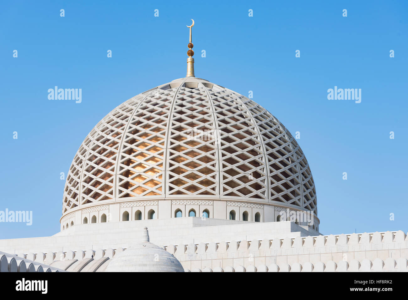 The dome of the Sultan Qaboos Grand Mosque in Muscat, the main mosque ...