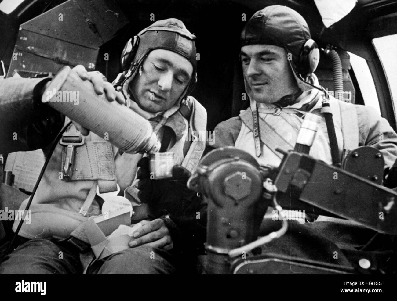 The Nazi propaganda image depicts the crew of a fighter aircraft, type ...
