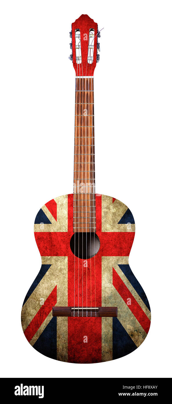 Musical instrument - Acoustic guitar with the image of a flag of Great ...