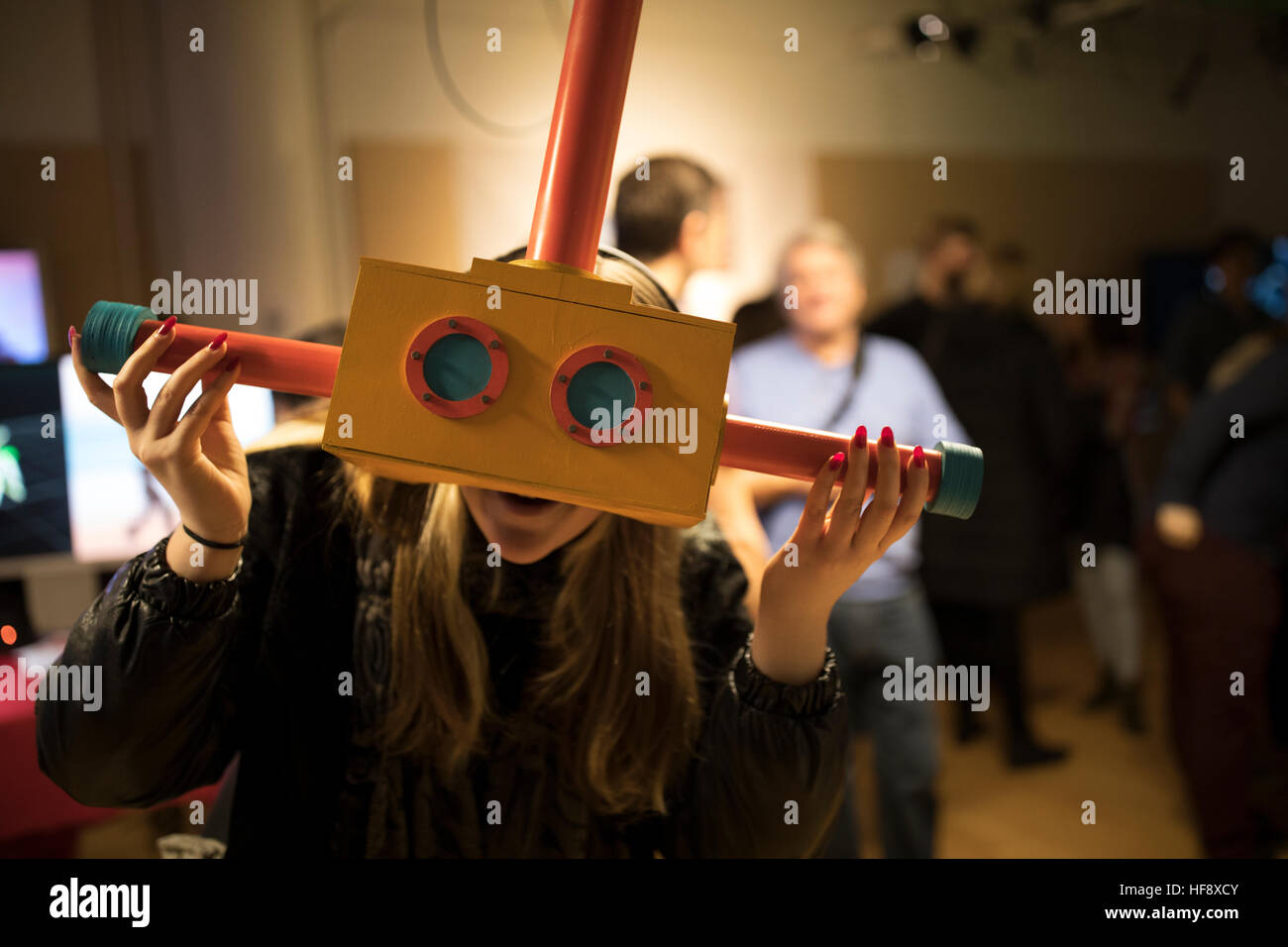 A participant operates a viewer as part of Michelle Hessel's "Magical ...