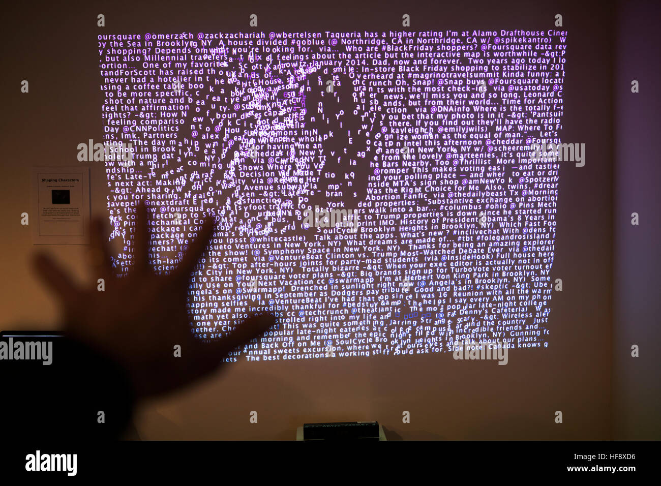 A participant moves their hand into view in a project called "Shaping ...