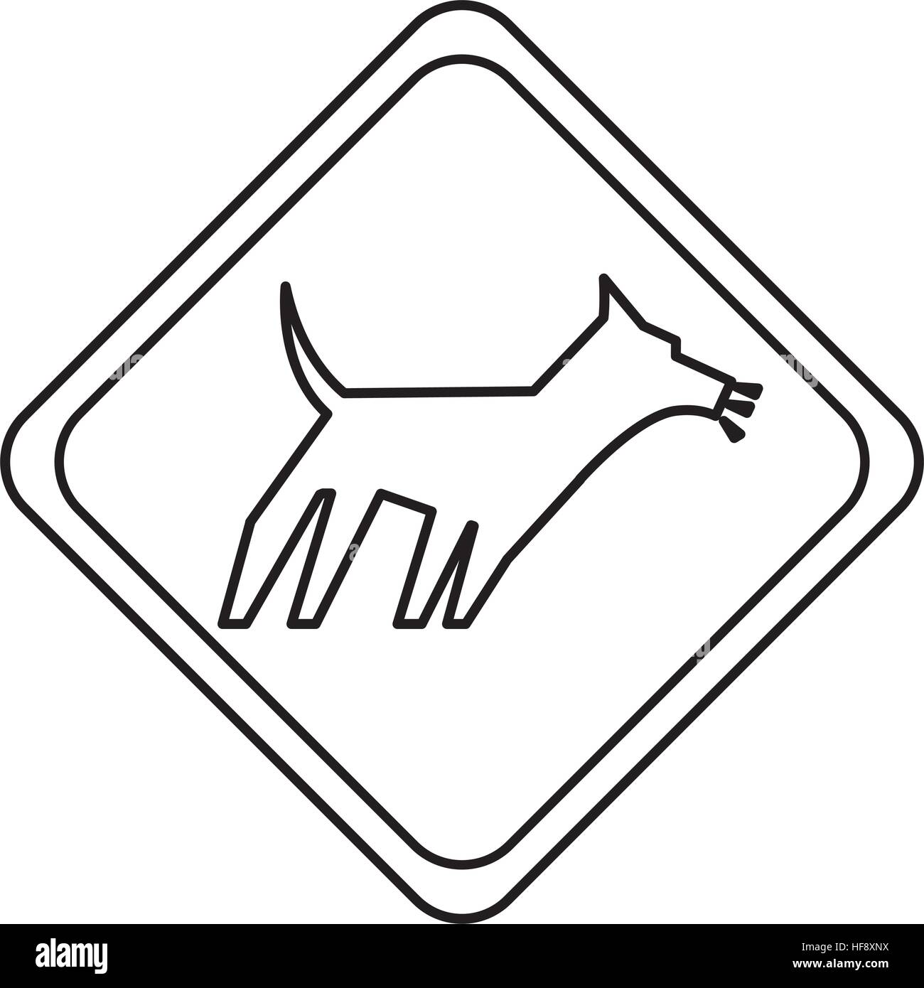 dog signal traffic isolated icon vector illustration design Stock ...