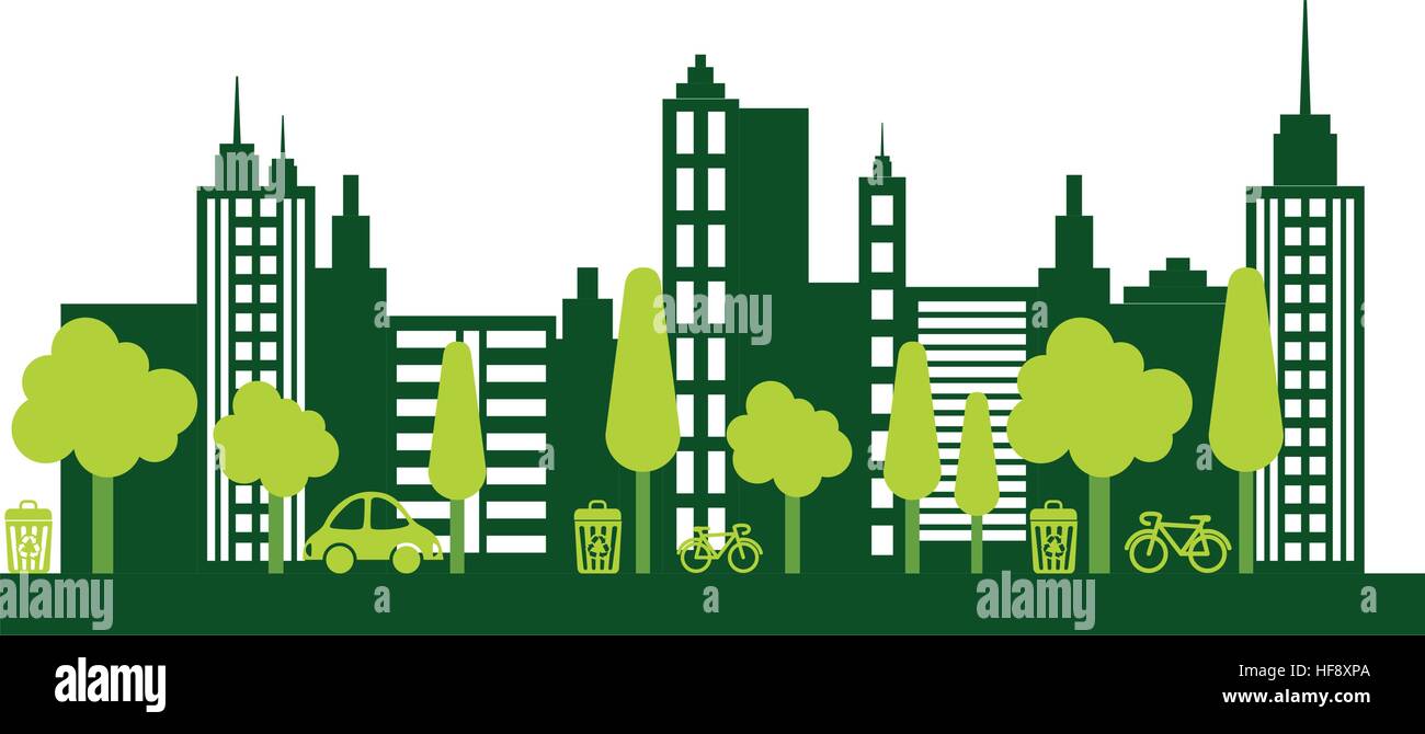 Eco green city icon vector illustration graphic design Stock Vector ...