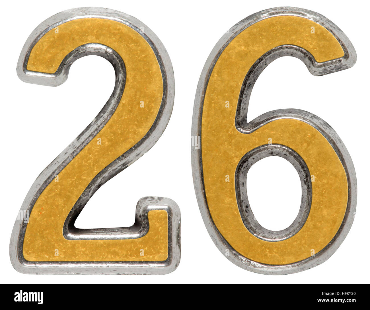 Metal numeral 26, twenty-six, isolated on white background Stock Photo ... Metal numeral 26, twenty-six, isolated on white background Stock Photo ...