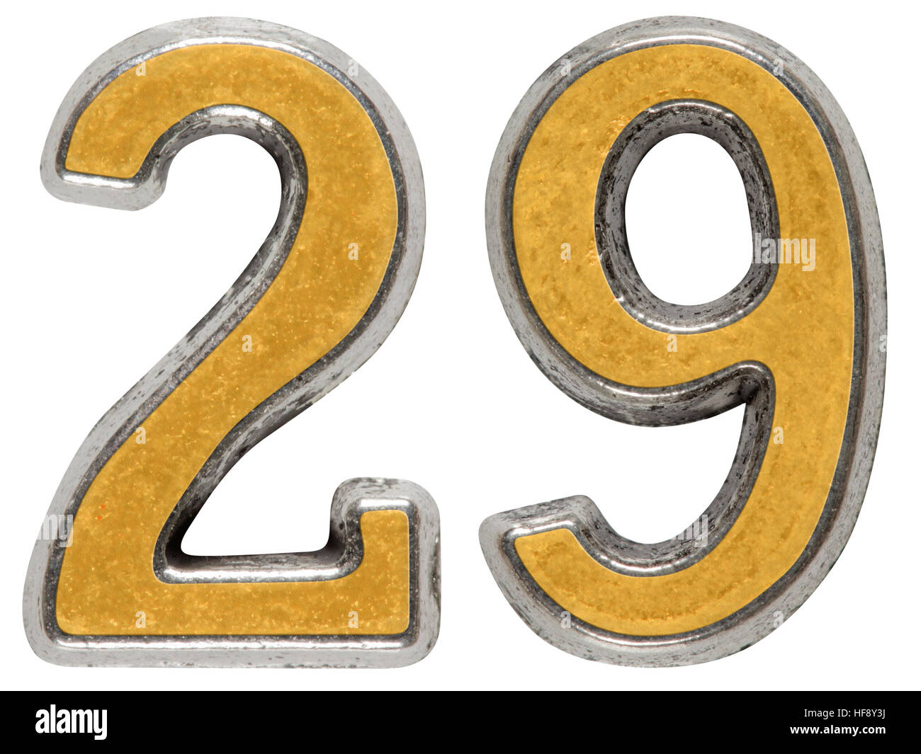 Metal numeral 29, twenty-nine, isolated on white background Stock Photo ...