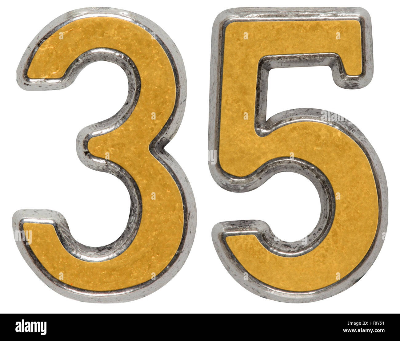 Metal numeral 35, thirty-five, isolated on white background Stock Photo ...