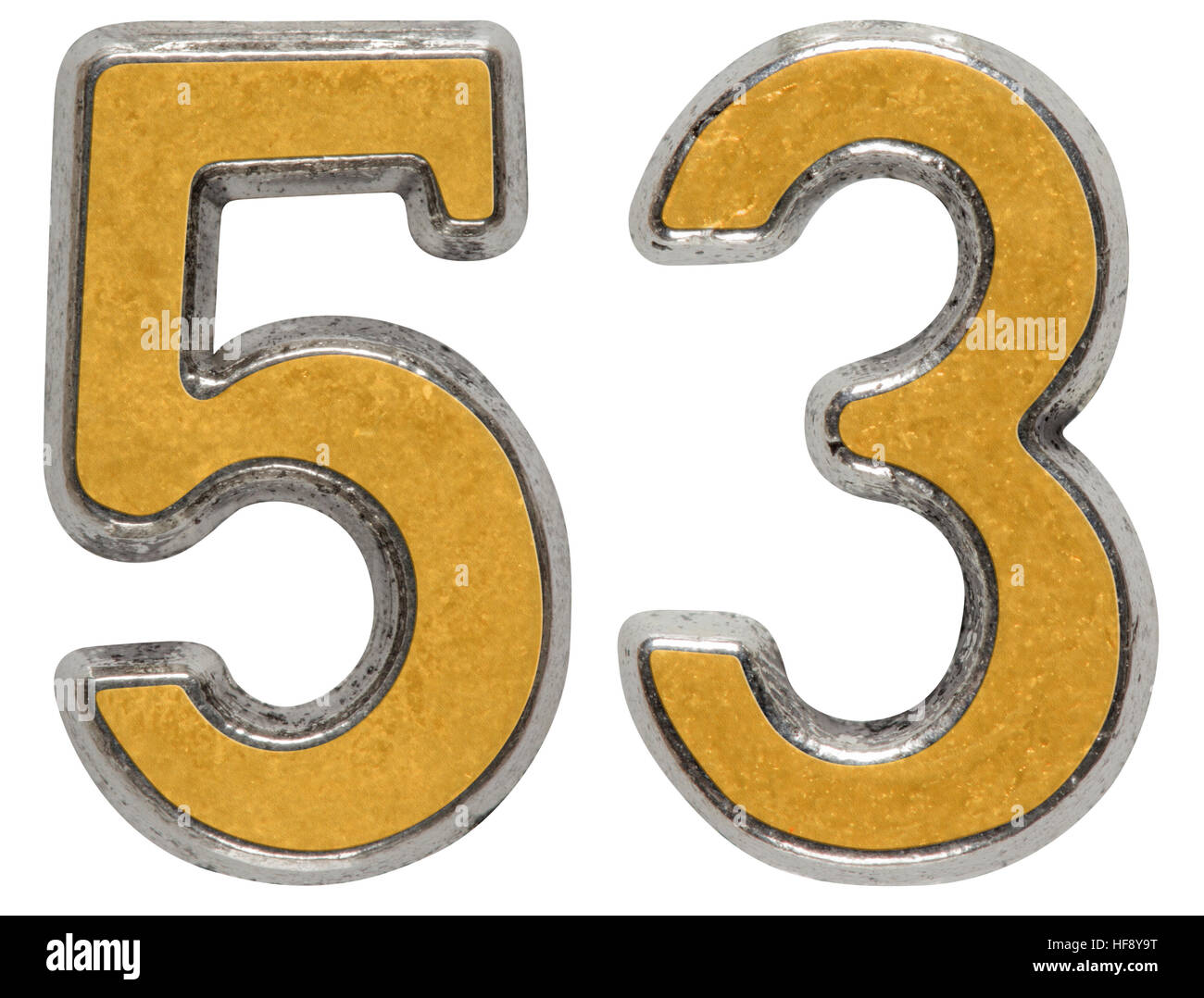 Metal numeral 53, fifty-three, isolated on white background Stock Photo ...