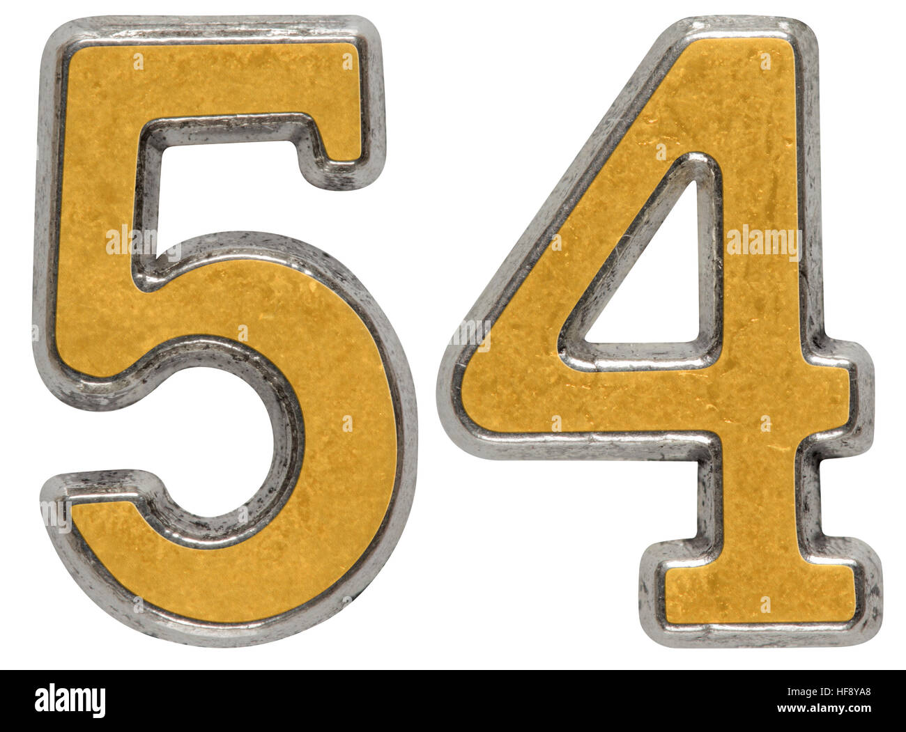 Metal numeral 54, fifty-four, isolated on white background Stock Photo ...