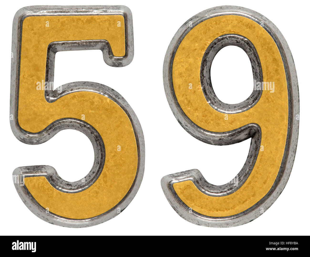 Metal numeral 59, fifty-nine, isolated on white background Stock Photo ...