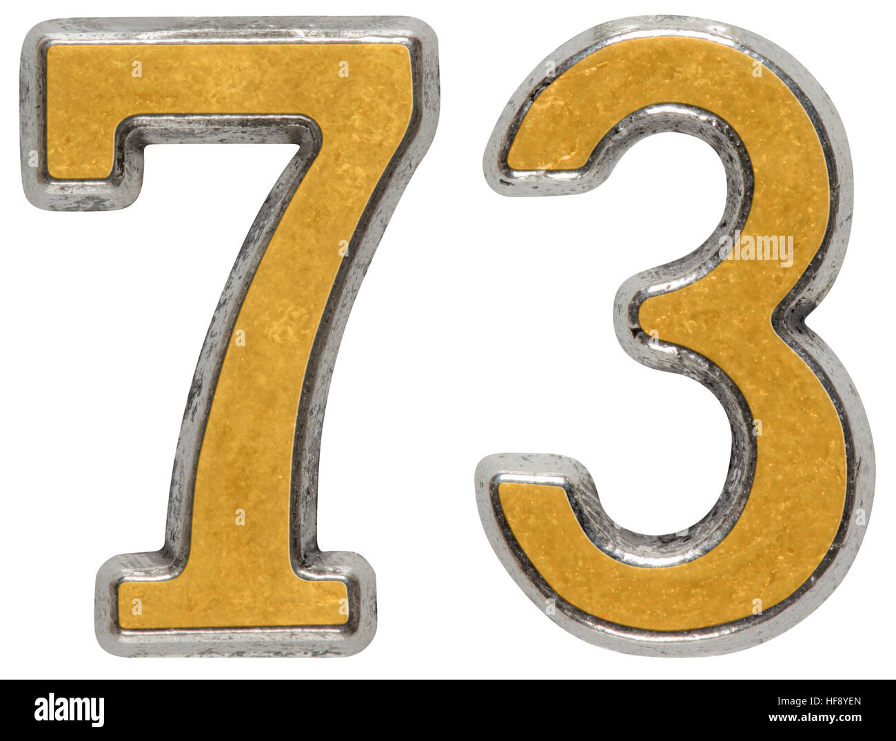 Metal numeral 73, seventy-three, isolated on white background Stock ...