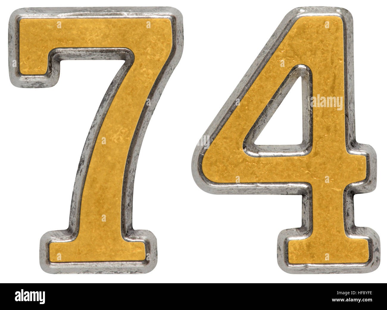 Metal numeral 74, seventy-four, isolated on white background Stock ...