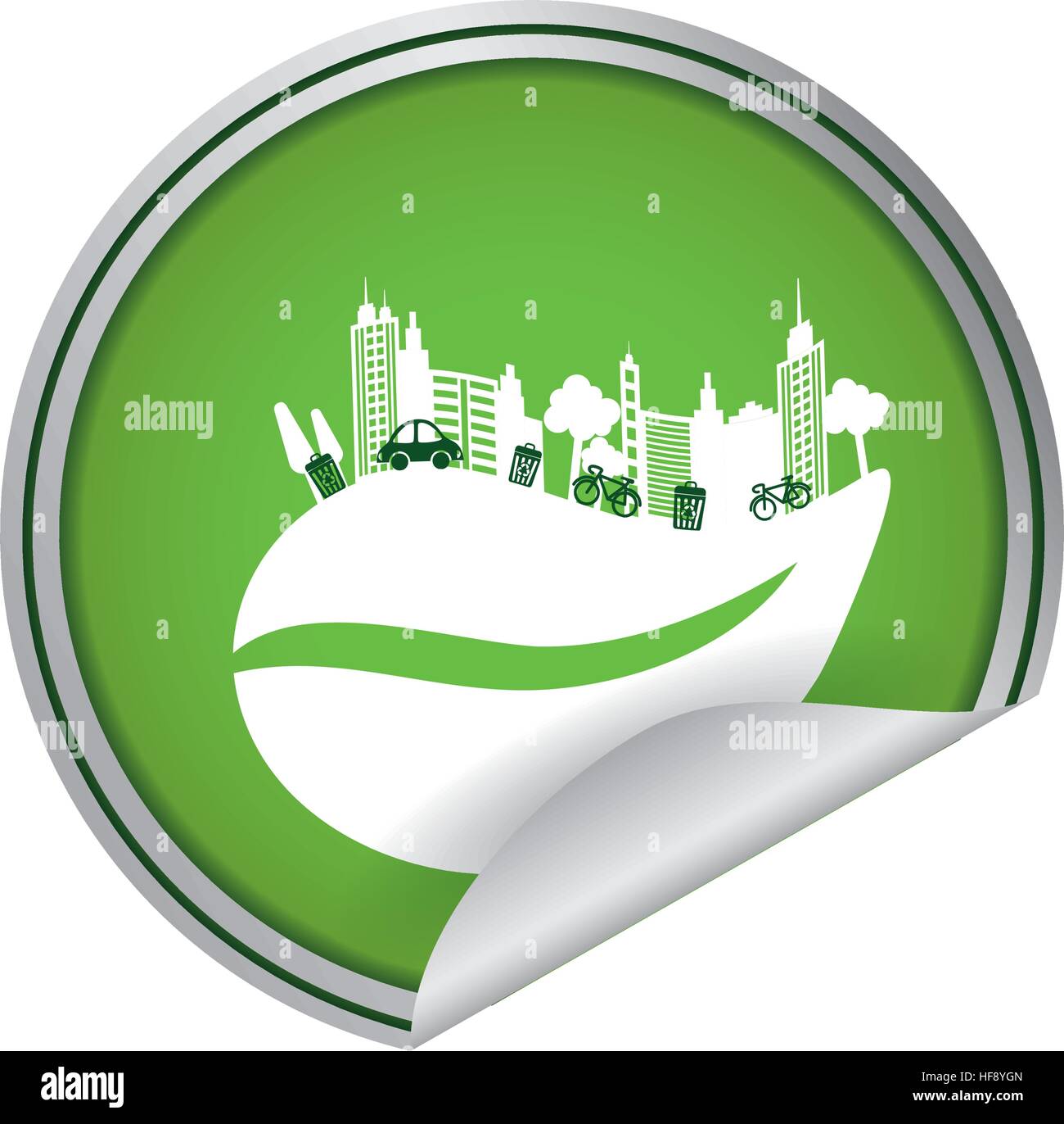Eco green city icon vector illustration graphic design Stock Vector ...