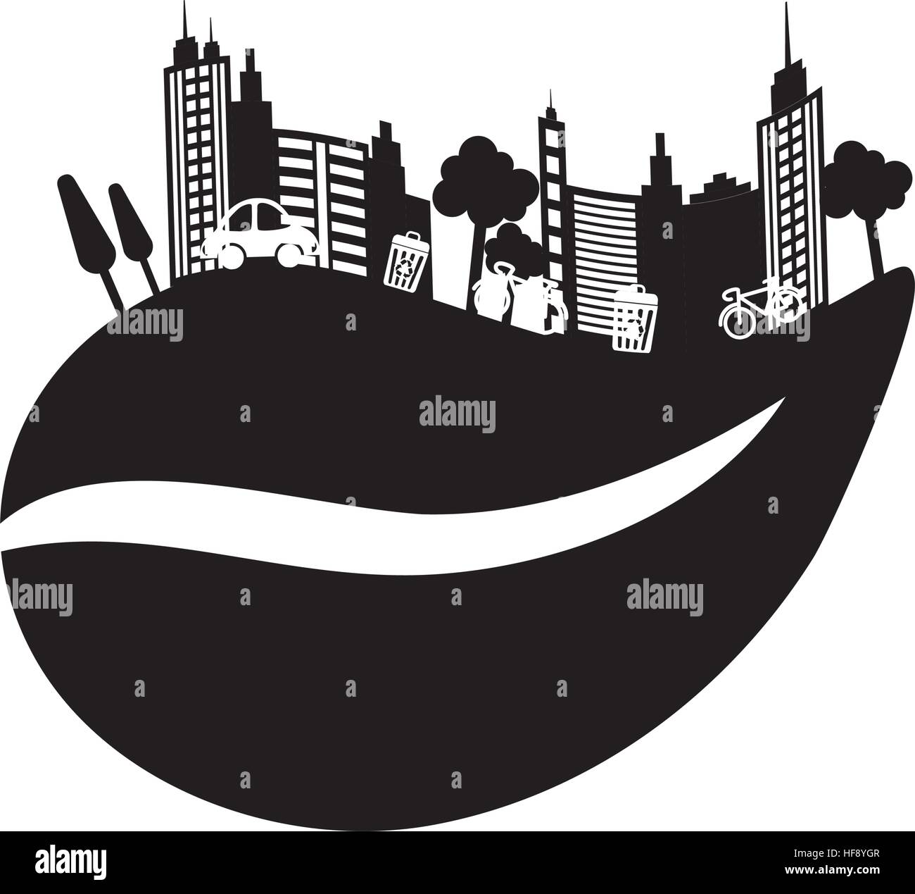 Eco green city icon vector illustration graphic design Stock Vector ...