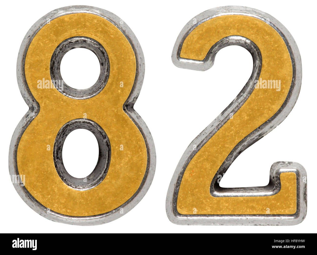 Metal numeral 82, eighty-two, isolated on white background Stock Photo ...