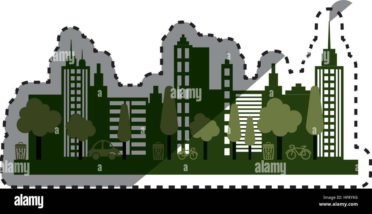 Eco green city icon vector illustration graphic design Stock Vector ...
