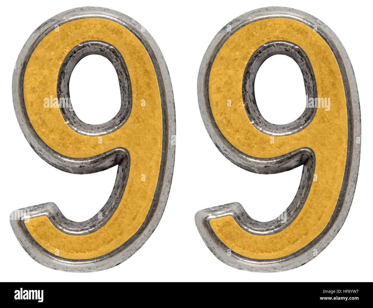 Metal numeral 99, ninety-nine, isolated on white background Stock Photo - Alamy