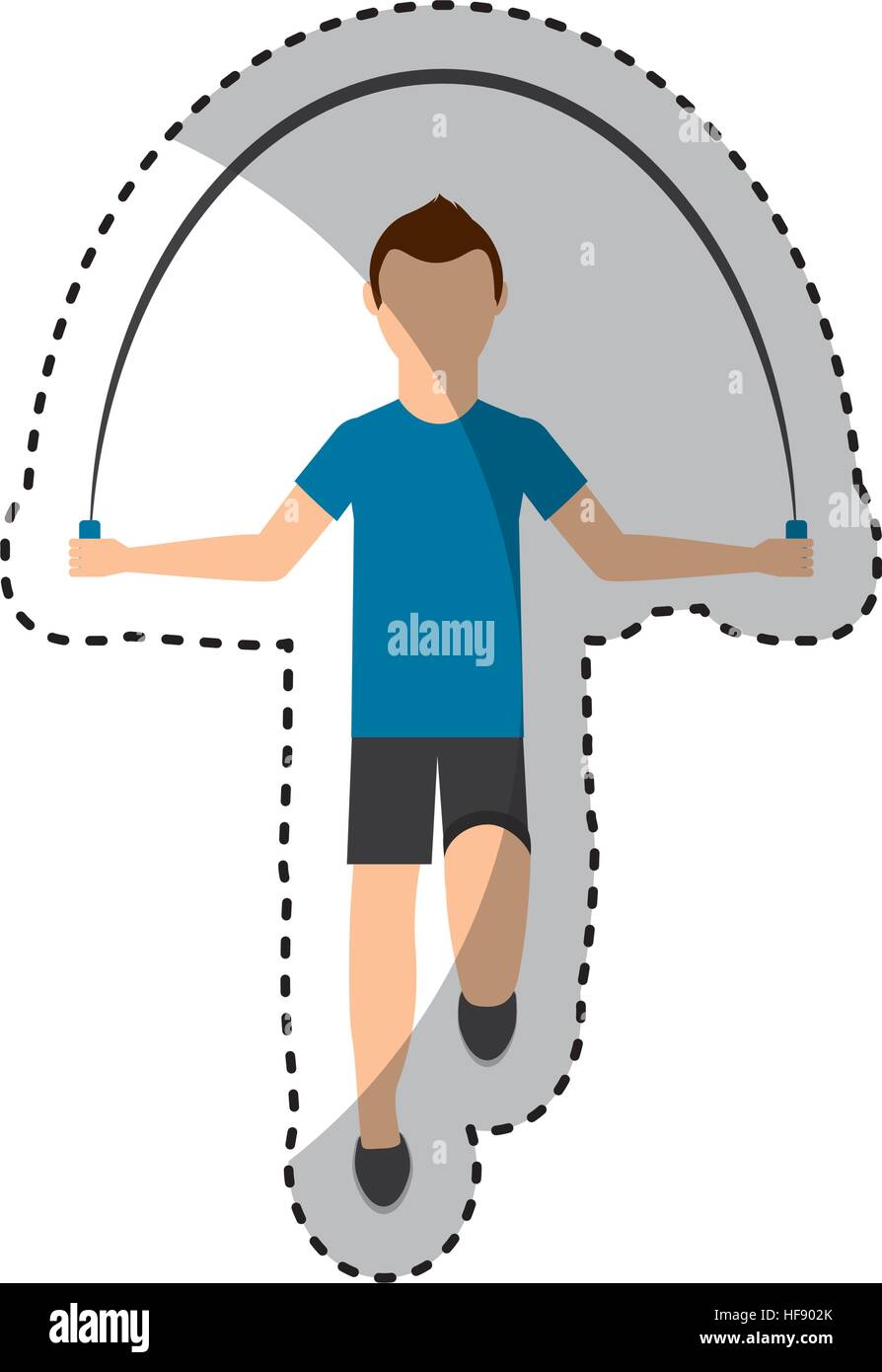 athlete avatar character jump rope icon vector illustration design ...