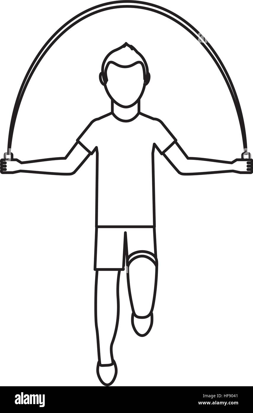 athlete avatar character jump rope icon vector illustration design ...