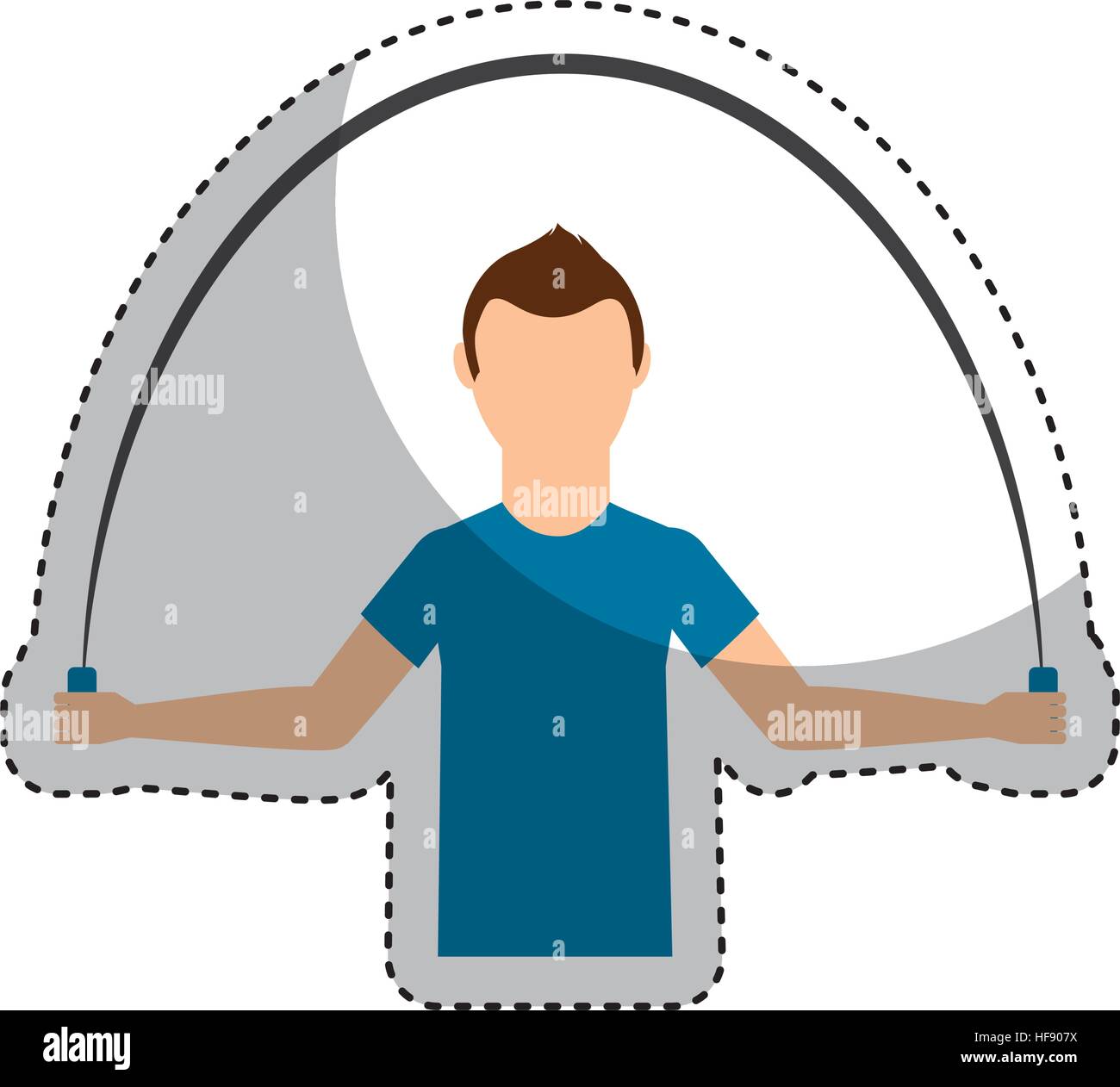 athlete avatar character jump rope icon vector illustration design ...