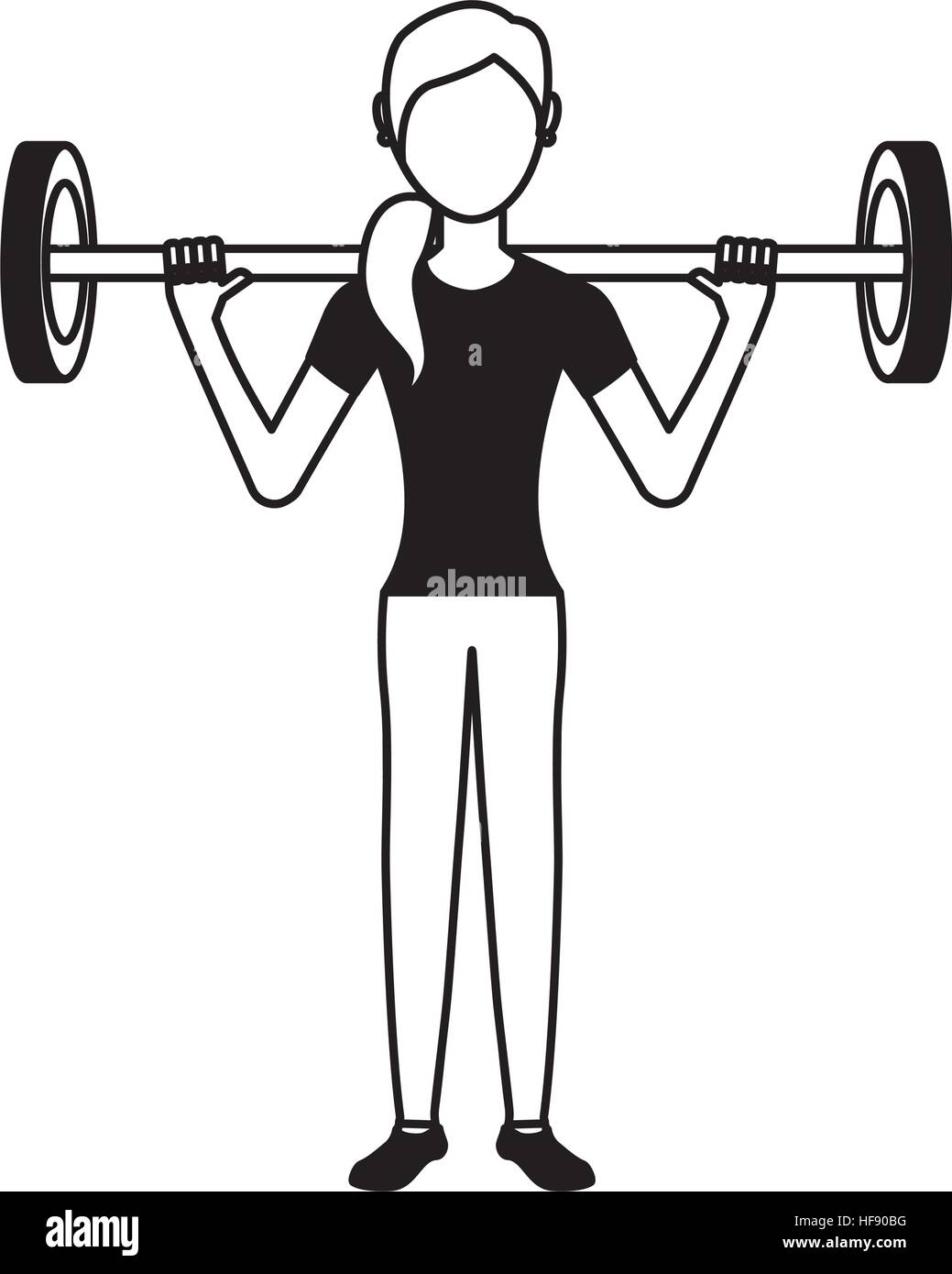 woman athlete avatar character weight lifting vector illustration ...