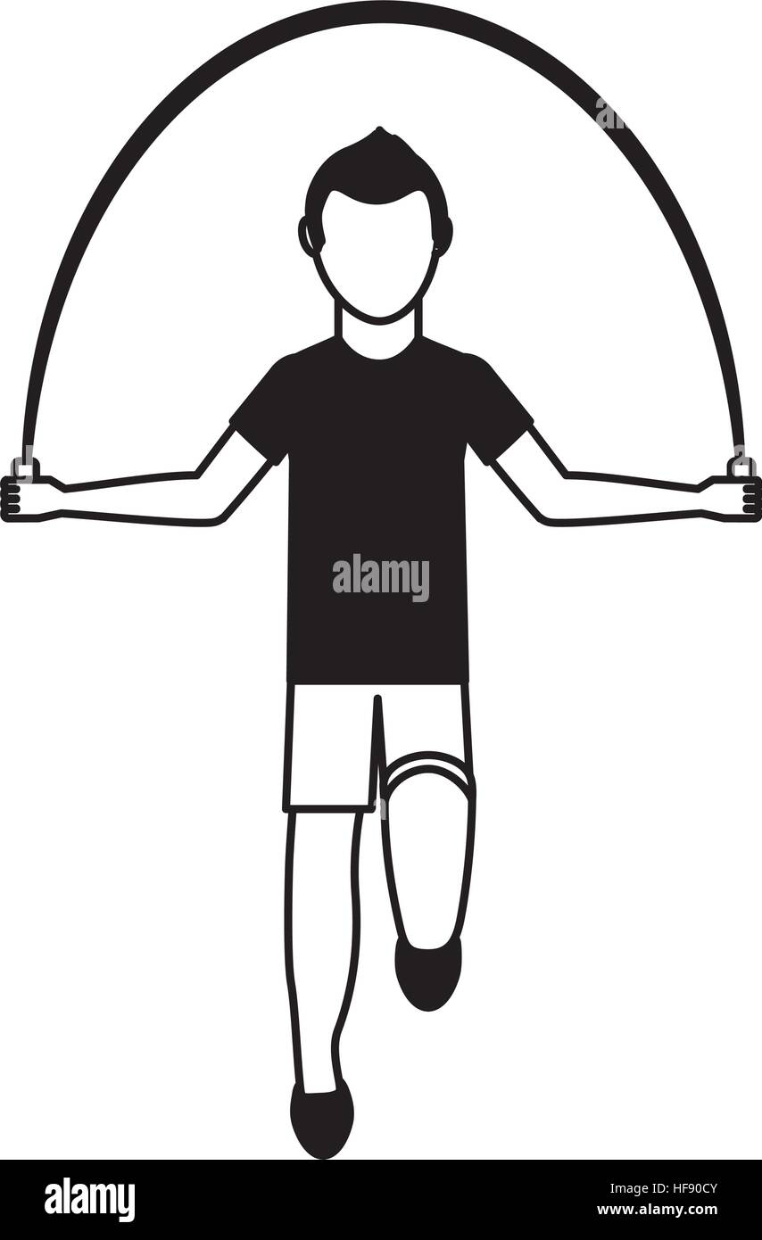 athlete avatar character jump rope icon vector illustration design ...
