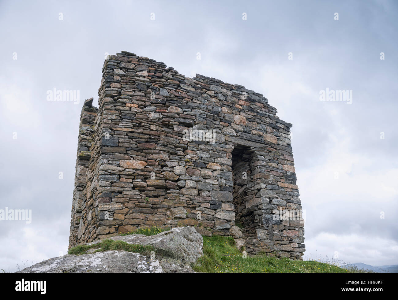 The ruins of Castle Varrich in Tongue, Sutherland, Scotland Stock Photo ...