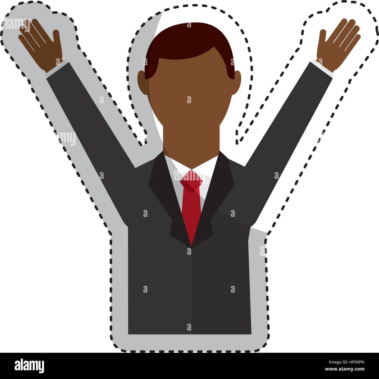 businessman avatar with hands up vector illustration design Stock ...