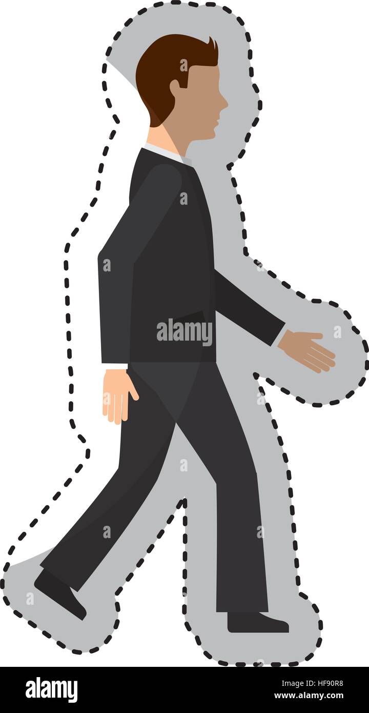 businessman avatar walking icon vector illustration design Stock Vector ...