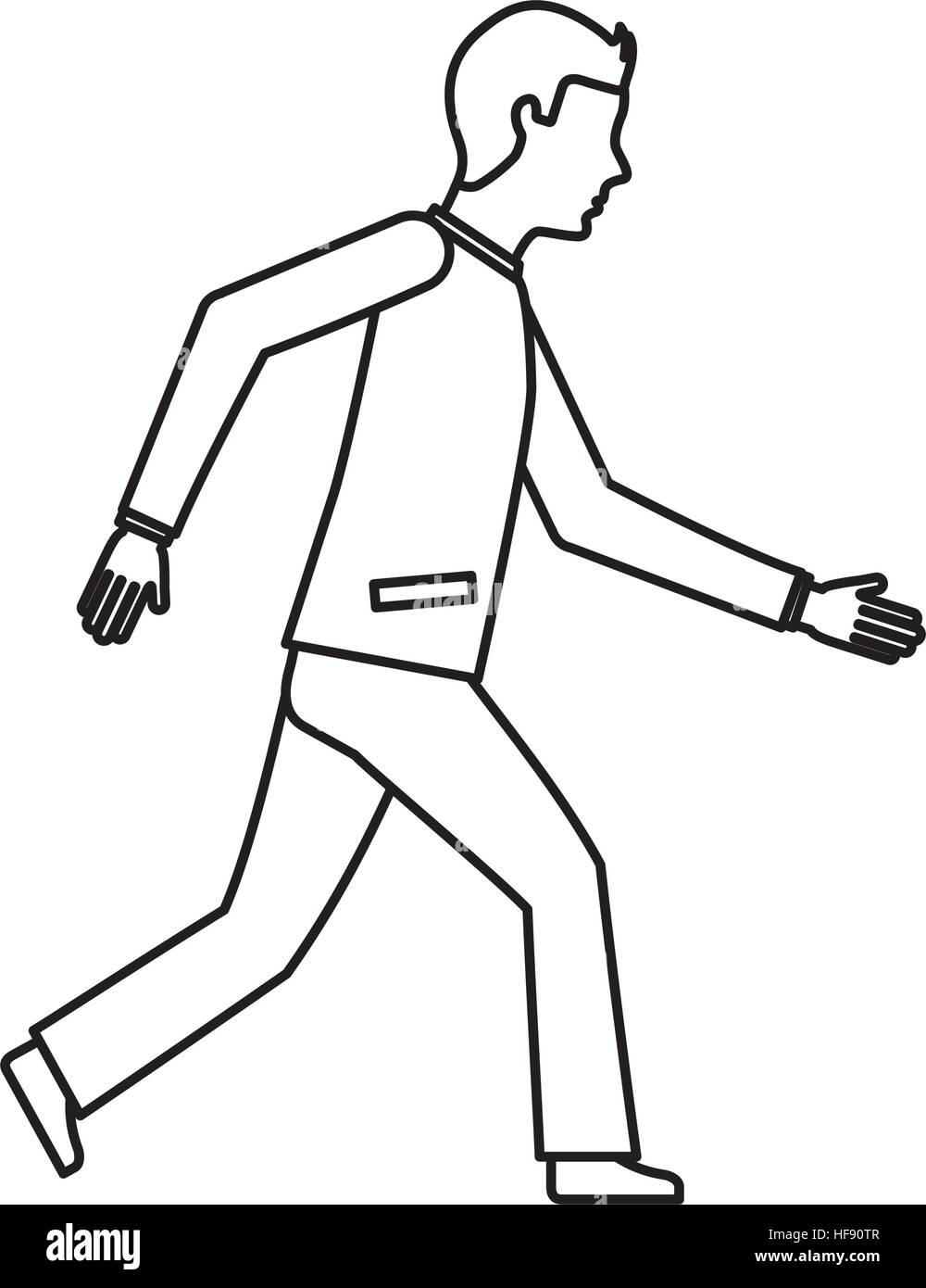 Businessman avatar walking icon vector Black and White Stock Photos ...