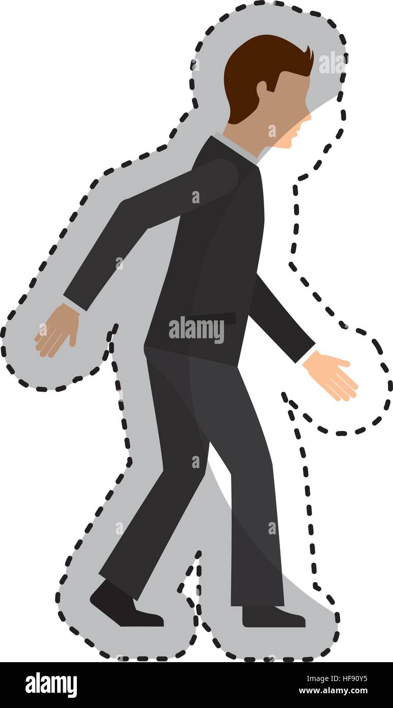 Businessman avatar walking icon vector hi-res stock photography and ...