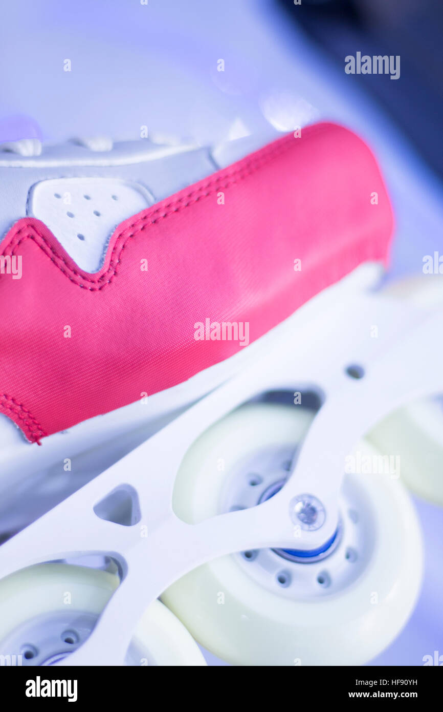 Freestyle girls pink inline skates boots and wheels in retail store ...