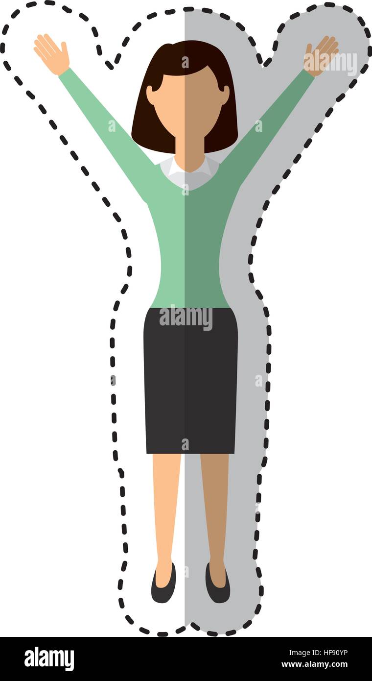 Woman hands up pictogram Stock Vector Images - Alamy