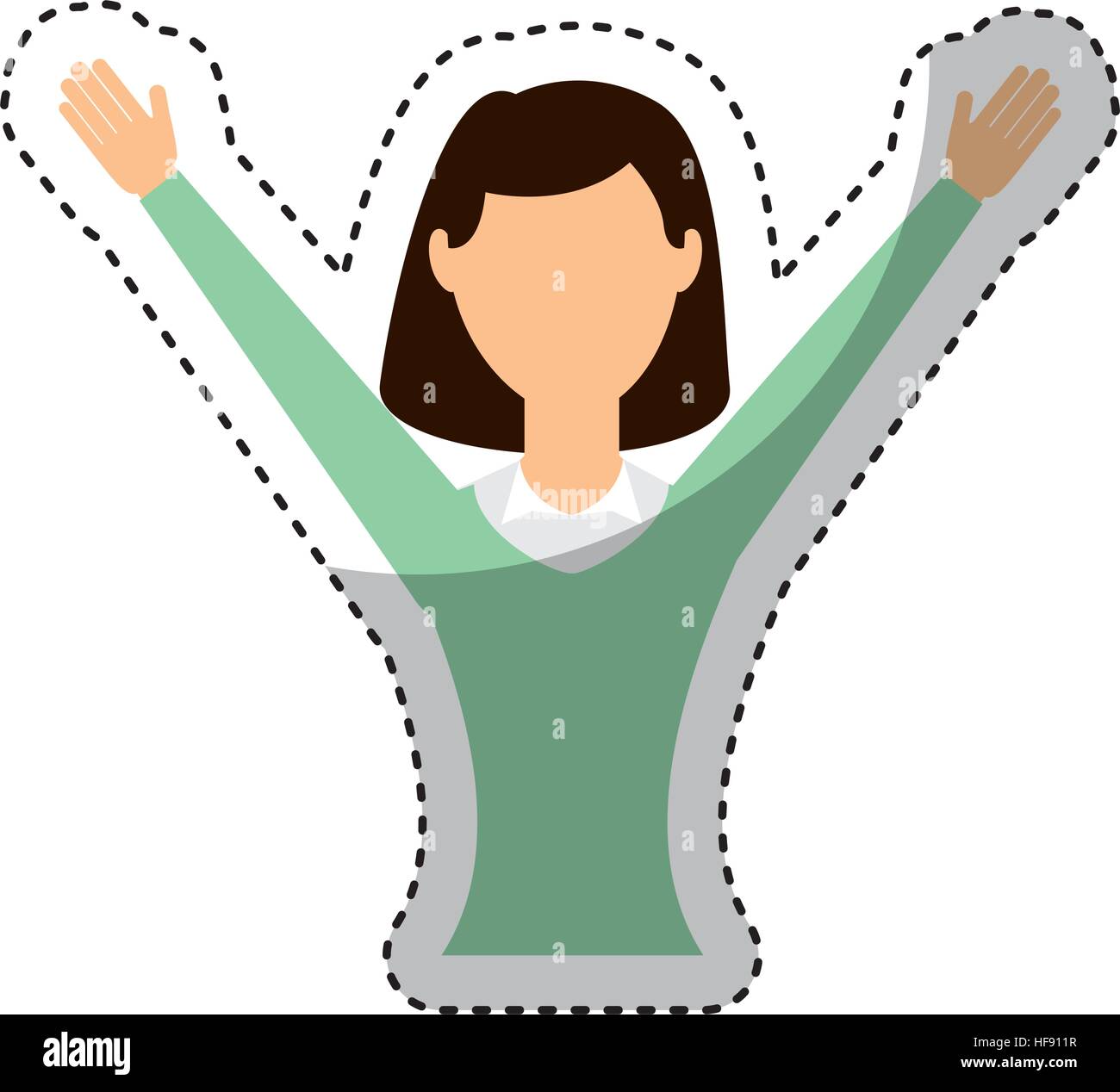 Woman hands up pictogram Stock Vector Images - Alamy