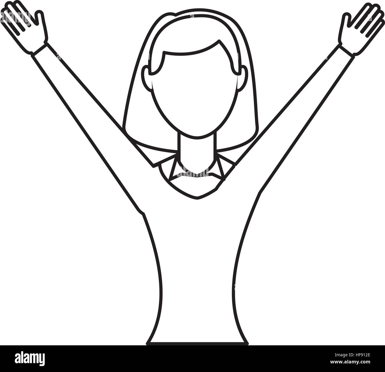 Woman hands up pictogram Stock Vector Images - Alamy