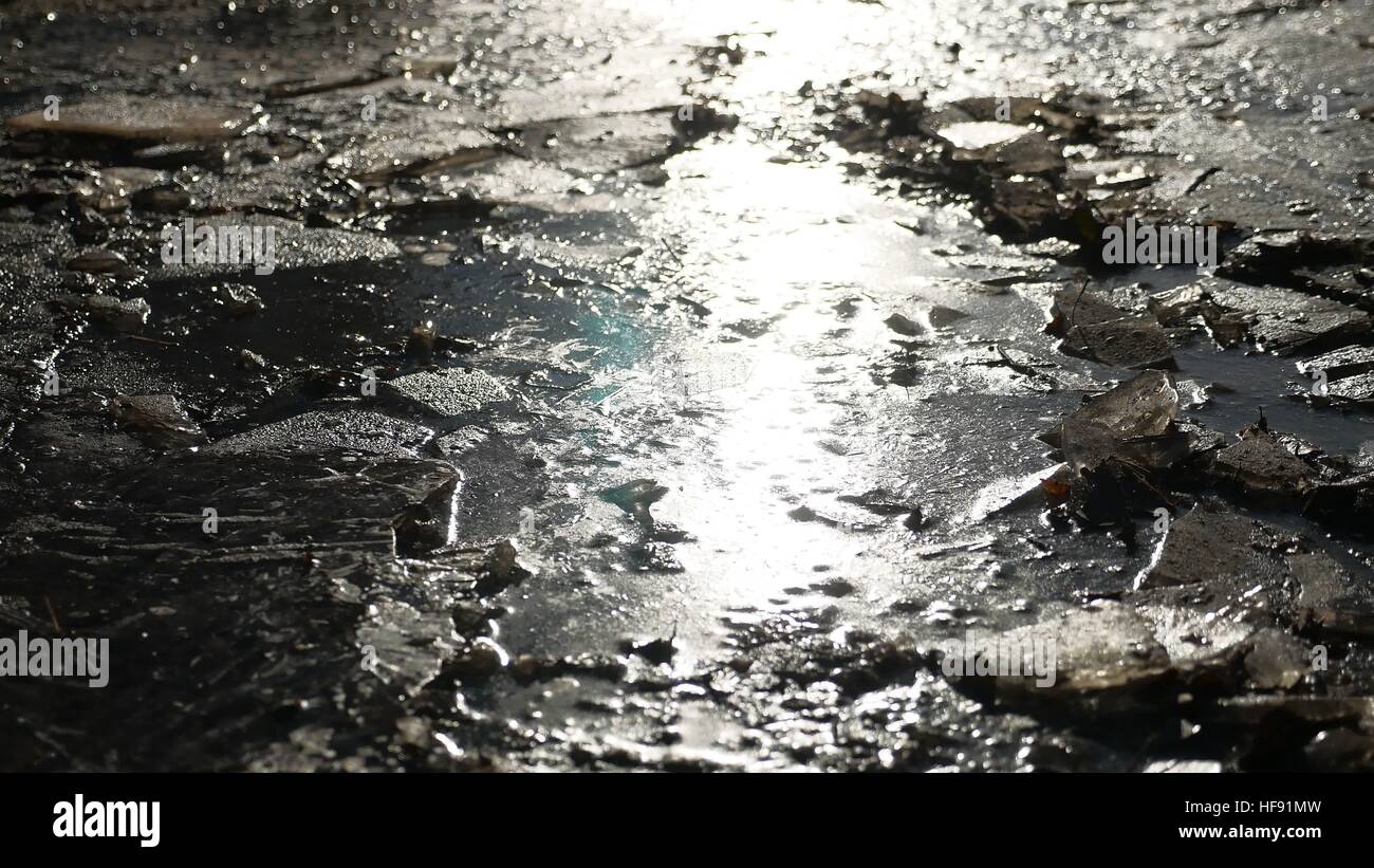 broken crack frozen the ice frozen water nature landscape Stock Photo ...